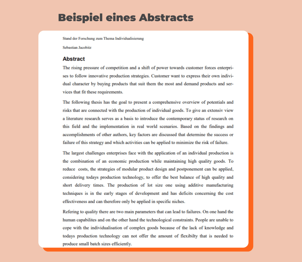 Abstract einer Bachelorarbeit - Inhalt & Beispiele