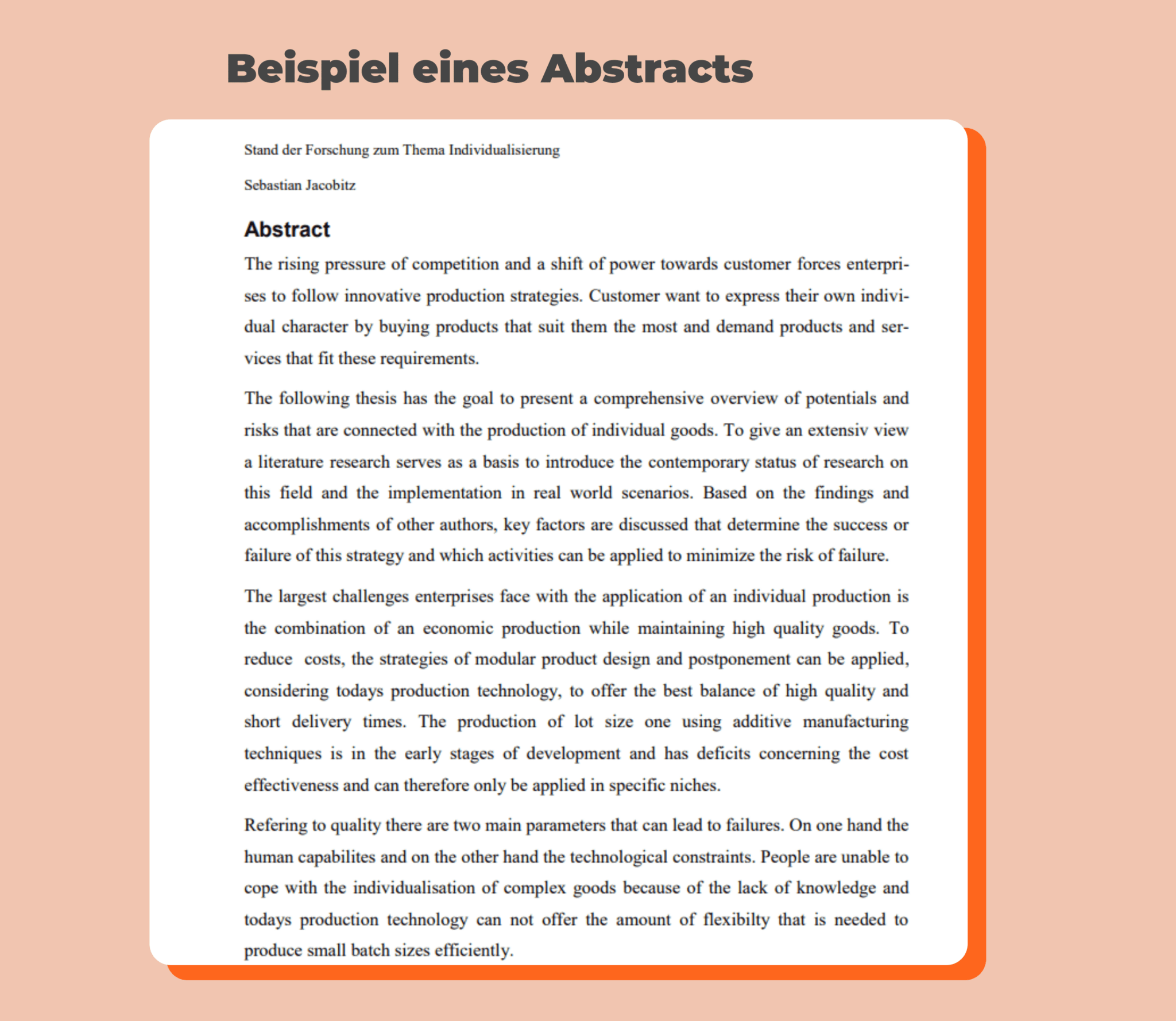 Abstract einer Bachelorarbeit - Inhalt & Beispiele